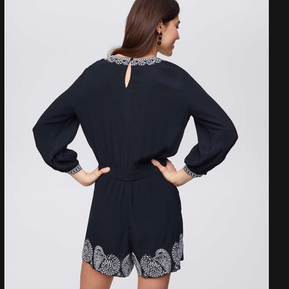 LOFT | Pants & Jumpsuits | Loft Embroidered Wrap Romper | Poshmark